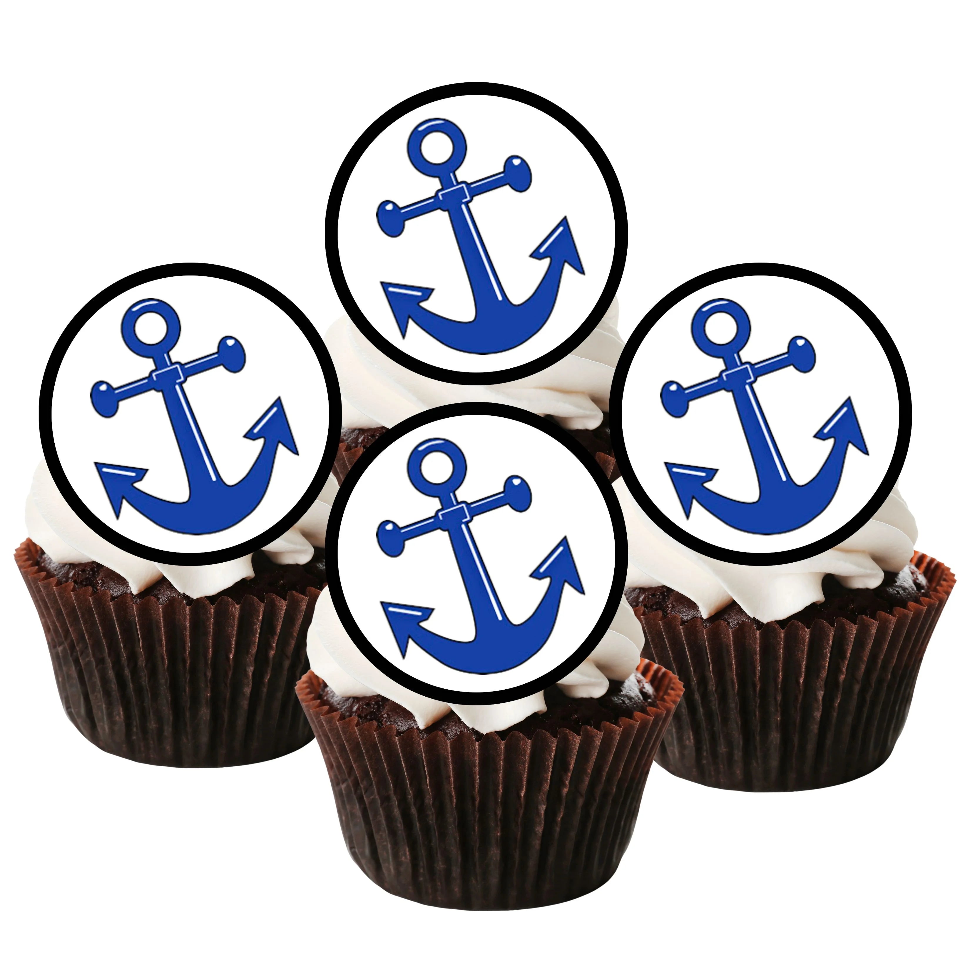 Anchor Sailor Theme Edible Cupcake Toppers - Cian's Cupcake Toppers