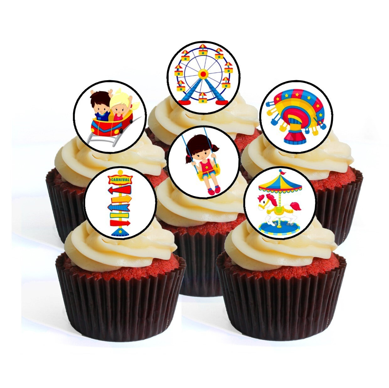 Fun Fair Carnival Edible Cupcake Toppers - Cian's Cupcake Toppers