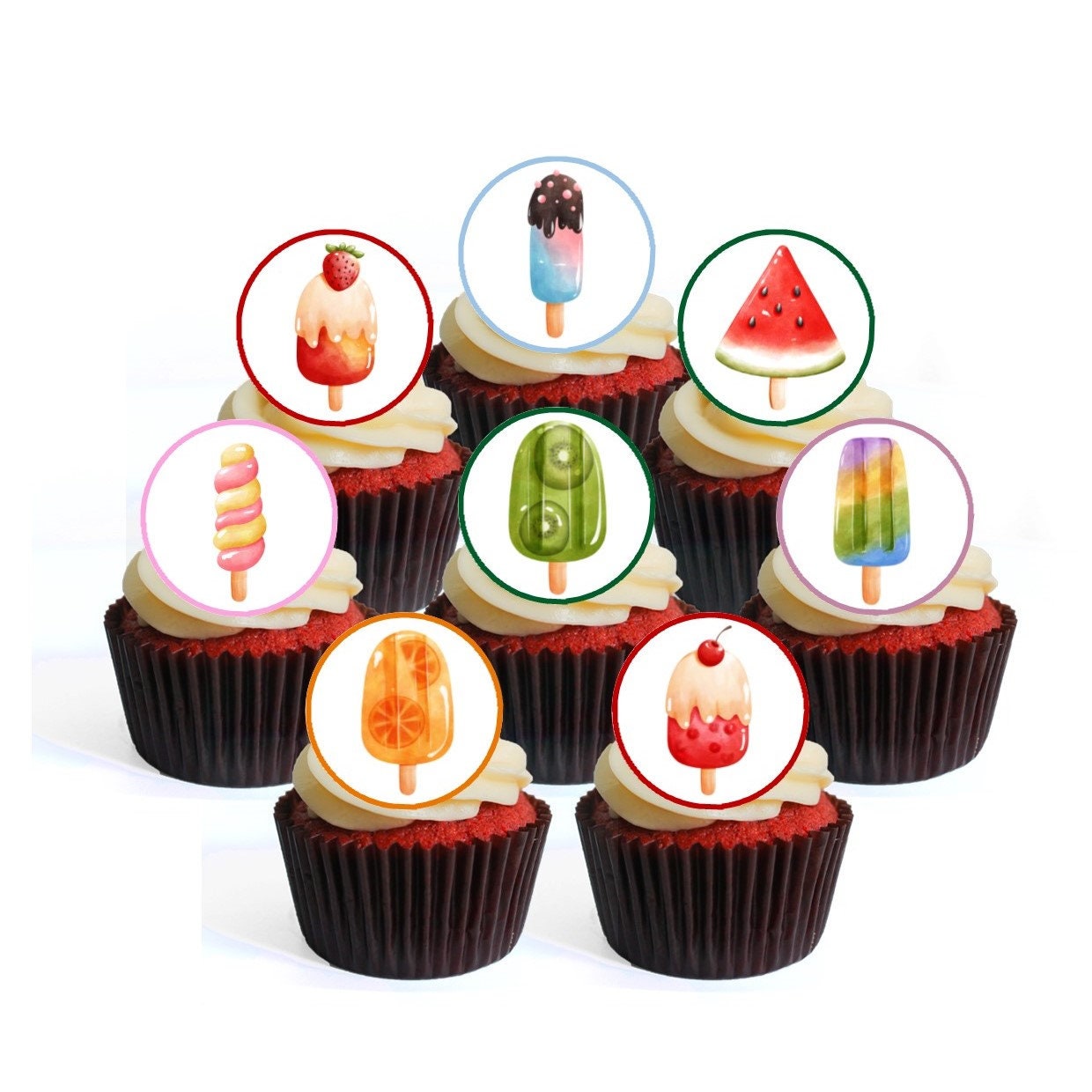 Ice Lolly Edible Cupcake Toppers - Cian's Cupcake Toppers