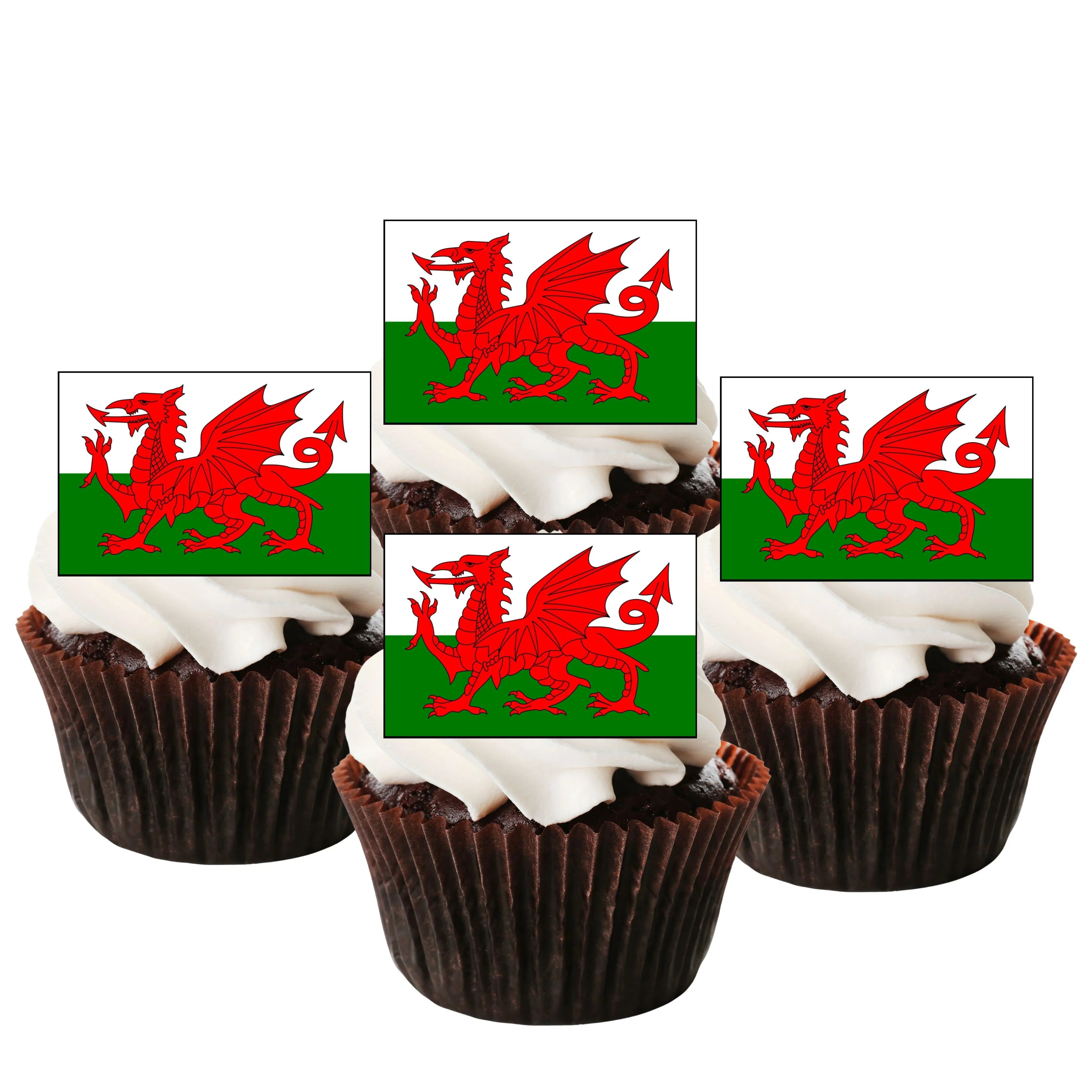 Welsh Flag Edible Cupcake Toppers - Cian's Cupcake Toppers